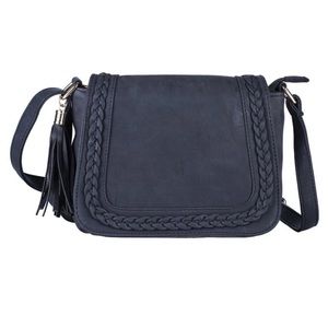 Bags | Black Faux Leather Boho Braided Crossbody Bag | Poshmark
